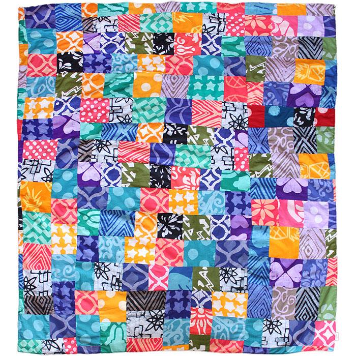 Fair Trade Batik Throw: Patchwork - Organic
