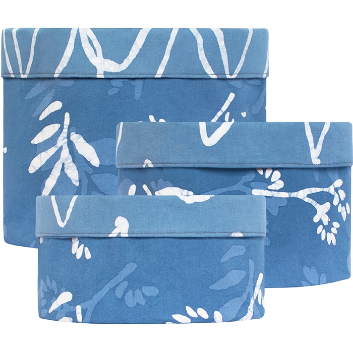 Fair Trade Stackable Bins: Forage - Stone Blue-Organic